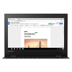 Lenovo Chromebook 100e 2nd Gen 11.6" HD Notebook Computer, Intel Celeron N4020 1.10GHz, 4GB RAM, 32GB eMMC Flash Memory, Chrome OS, Black