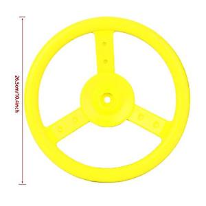 Steering Wheel, Plastic Outdoor Kids Steering Wheel Attachment,Playground Swing Set for Kids Outdoor Playhouse, Treehouse, Backyard Playset Or Swingset (Yellow), Steering Wheel, Plastic Outdoor