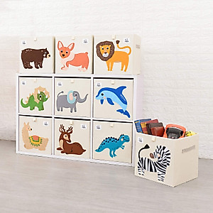 CLCROBD Foldable Animal Cube Storage Bins Fabric Toy Box/Chest/Organizer for Toddler/Kids Nursery, Playroom, 13 inch (Deer)