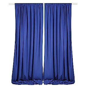 SHERWAY 9.5 Feet x 10 Feet Royal Blue Photography Backdrop Drapes, Smooth Polyester Window Curtain for Wedding Ceremony Party Decoration (10% Transparency)