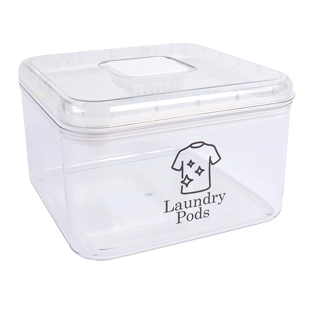 Xbopetda Laundry Pods Container, Large Capacity Clear Laundry Pods Holder, Laundry Pods Storage with Flip Lid, Laundry Detergent Dispenser with Measuring Cup, Laundry Room Organization and Storage