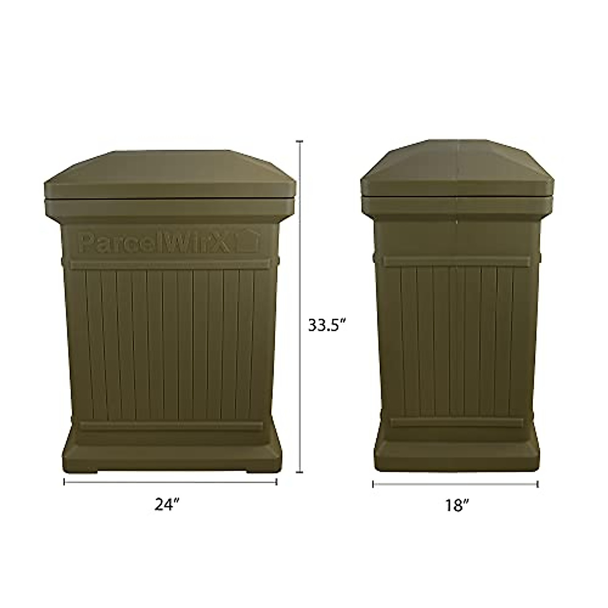 RTS Home Accents ParcelWirx Premium Vertical Storage Cabinet/Package Delivery Box with Lift Off Lid, Oak