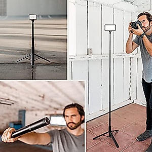 Lume Cube Adjustable 5ft Light Stand Tripod | Height 2ft to 5ft | Stand for Lights, Webcams, Cameras, Adjustable Height, 360º Rotating Mount, Aluminum Lightweight, for Content & Video