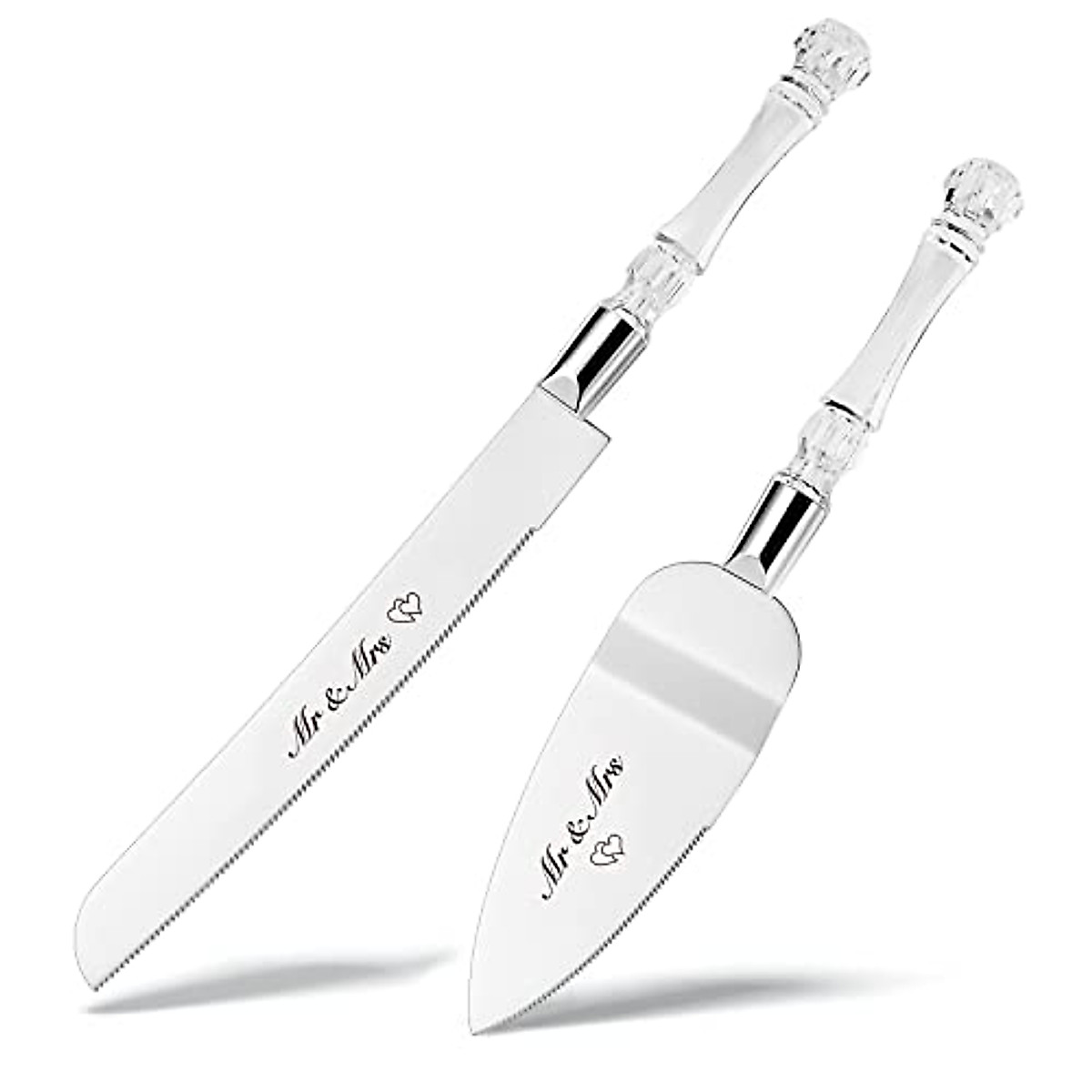 ALICEPUB Wedding Cake Knife And Server Set, Cake Cutting Set for Wedding Stainless Steel Cake Pie Serving Set Personalized Gifts for Birthday, Parties, Events