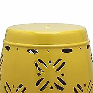 XARONF Butterfly Color Glaze Hollow Ceramic Drum Stool, Garden Round Stool, Porcelain Stool for Shoe Changing Stool, Dressing Chair and Bathroom Stool. (Color : Blue)