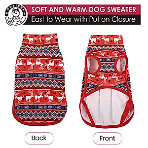 AOFITEE Dog Sweater, Warm Dog Coat Dog Winter Jacket, Windproof Dog Cold Weather Coats with Turtleneck, Pullover Dog Pajamas Pjs Onesie, Pet Apparel Winter Clothes for Small Medium Large Dogs