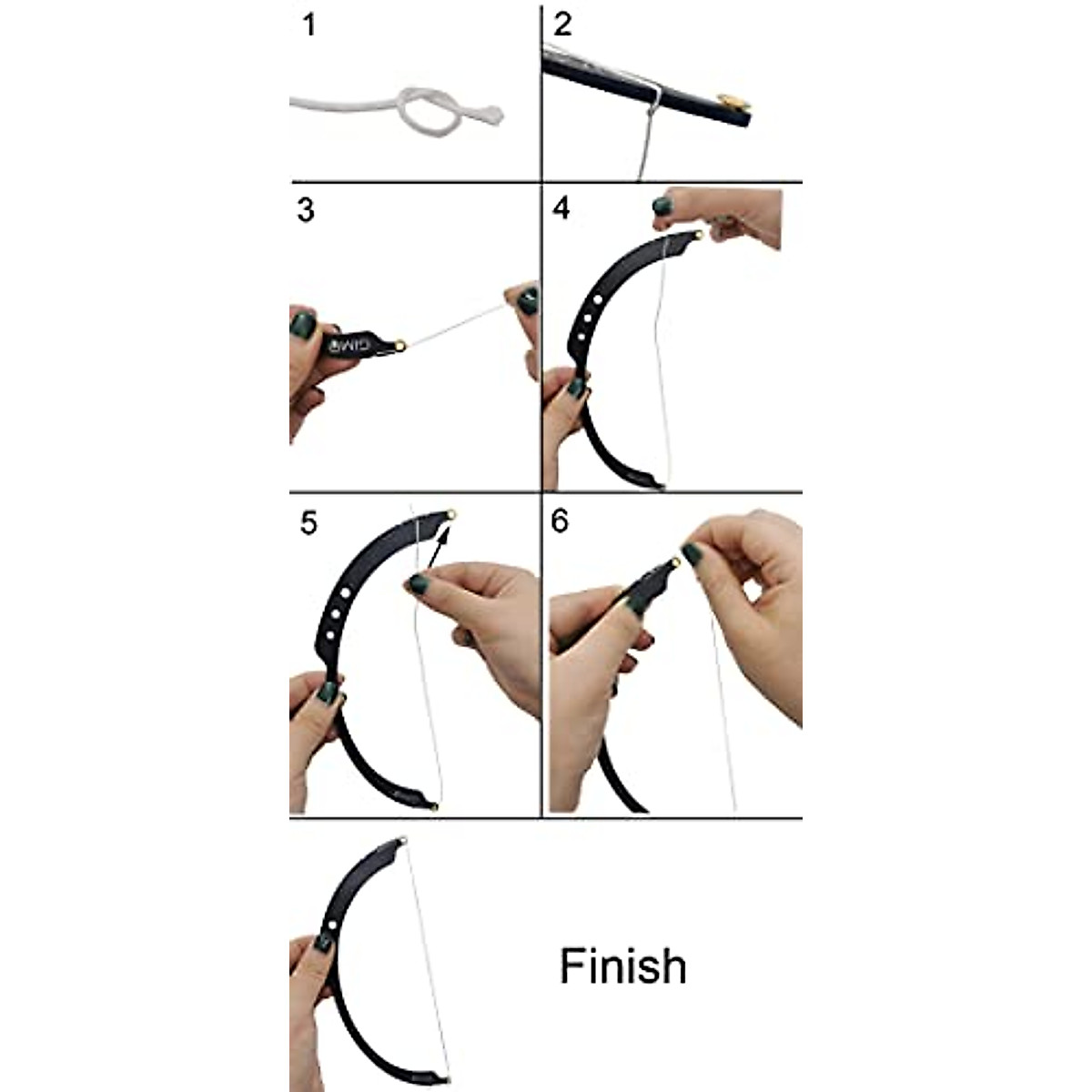Eyebrow Mapping String Eyebrow Mapper with Strings Design Eyebrow Threading Line Marker Ruler Painting Line Bow Arrow Ruler Semi Permanent Bow and Arrow Line Ruler Measuring Tool (Black)