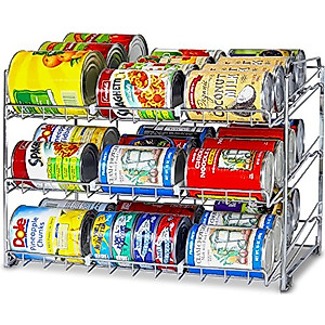 SimpleHouseware Stackable Can Rack Organizer, Chrome
