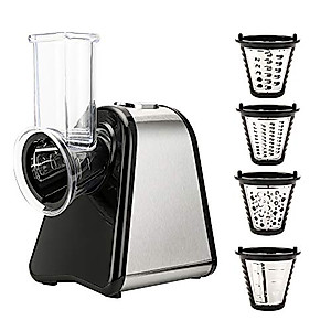 Szikawo Professional Salad Maker Electric Slicer/Shredder with One-Touch Control and 4 Free Attachments for fruits, vegetables, and potato