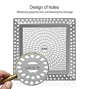 LEKEYE Shower Drain Hair Catcher | Shower Drain Cover Stainless Steel and Silicone