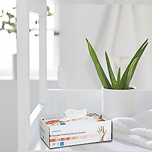 McKesson Powder-Free, Vinyl Exam Gloves, Non-Sterile, Large, 150 Count, 1 Box
