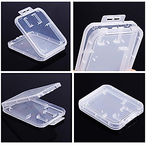 Clear Plastic Memory Card Case Compatible with SD SDHC SDXC Micro SD T-Flash Card (10 PCS)