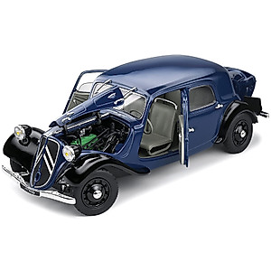 1937 Citroen Traction Dark Blue and Black 1/18 Diecast Model Car by Solido S1800906