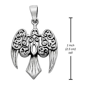 Dryad Design Morrigan Raven Pendant - Sterling Silver Celtic Goddess Wiccan Gift Pagan Jewelry