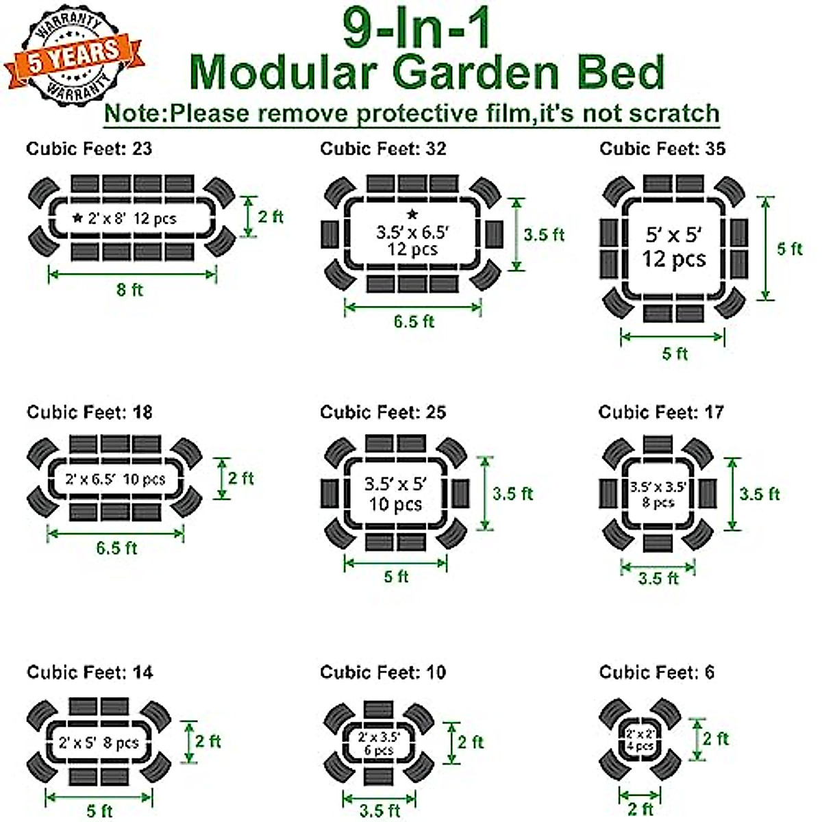 Bluyard Raised Garden Bed 8x2x1.4 ft Zinc-Aluminum-Magnesium Coated Steel Planter Box Outdoor with Rubber Edge Tools and Gloves 9-in-1 Garden Bed Kit for Vegetables Flowers Fruits and Herbs, Dark Gray