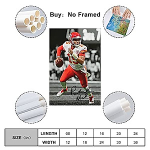 BNZWAA Patrick Mahomes Signed Photo Decorative Painting Canvas Wall Art Living Room Poster Bedroom Beautification 08x12inch(20x30cm)