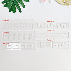 Acrylic Sashiko Stencil with Traditional Pattern for Hand Quilting and Embroidery (Set of 6)