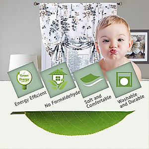 Mightree Blackout Tie Up Curtains for Windows, Three-Layer Woven Roman Curtains, Thermal Insulated Balloon Curtain, Shade Rod Valance Curtains for Kitchen, Living Room, Bedroom, Brown, 42" Wx63 L