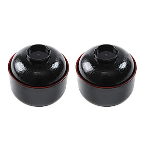 Operitacx Oatmeal Bowl 2Pcs Japanese Miso Bowls with Lid Traditional Ramen Bowl Lacquer Bowl Rice Bowl Soup Serving Bowls for Soup Rice Noodles (Black) Japanese Rice Bowls