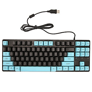 Shanrya Wired Gaming Keyboard, Wide Compatibility Ergonomic Design Wired Keyboard Detachable Keycaps for Desktop for Notebook Computers(Dark Blue)