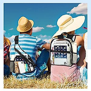 2 Pieces Clear Backpack Stadium Approved Clear Sling Bag Clear Mini Backpack Transparent Backpack See Through Backpack for Women Adults and Teens
