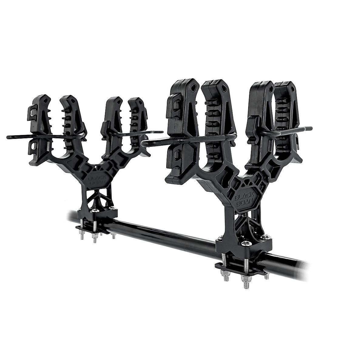 Black Boar UTV/ATV Double Gun & Tool Mount - Features Flexible Non-Marring Teeth for Better Grip - includes Rubber Base Plate Pads - Max Carry Weight of 15lbs (66030)