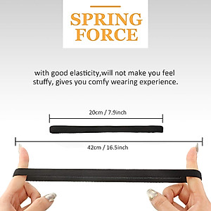 WILLBOND 12 Pieces Thin Non-Slip Elastic Sport Headbands, Hair Bands with Non Slip Silicone Grip Exercise Hair Sweatbands for Men Women Football Basketball Soccer Tennis Yoga (Black, White, Grey)