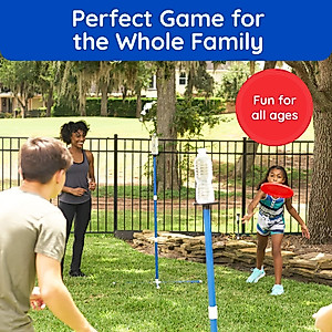 Giggle N Go Yard Games for Adults and Kids - Outdoor Polish Horseshoes Game Set for Backyard and Lawn with Frisbee, Bottle Stands, Poles and Storage Bag﻿, Easter Basket Stuffers Gifts for Kids.
