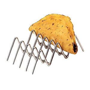 G.E.T. 4-81823 Stainless Steel Taco Holder / Stand, Holds 3 Tacos