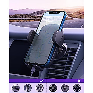 HHJ Phone Mount for Car [Super Stable & Easy] Upgraded Air Vent Clip Car Phone Holder Mount Fit for All Cell Phone with Thick Case Handsfree Car Mount for iPhone Automobile Cradles Universal