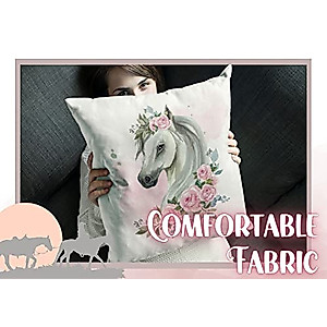 InnoBeta Horse Gifts for Girls 4 Pack Pillow Covers, Printed Decorative Pillow Case for 18"x18" Pillow
