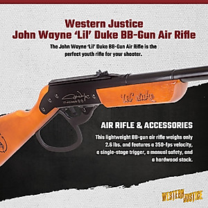 Western Justice John Wayne Lil' Duke BB Gun, Fun Collectible Rifle for Shooters of All Ages, .177 Cal
