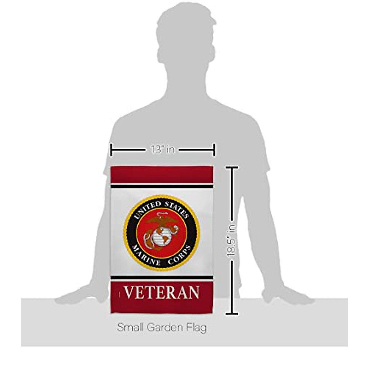 USA Decoration Marine Corps Veteran Garden Flag Armed Forces USMC Semper Fi United State American Military Retire Official House Decoration Banner Small Yard Gift Double-Sided, 13"x 18.5", Made In USA