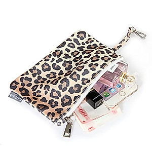 Worldlyda Women Canvas Tote Purse Handbags Crossbody Shoulder Bag Casual Work School Shopper Hobo Top Handle Handbag (Leopard print)