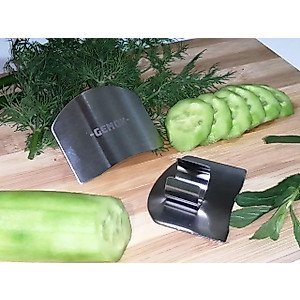 GEMOX Stainless Steel Finger Guard for Slicing - Cutting Protector to Avoid Accidents when Chopping and Kitchen Safe Chop Cut Tool