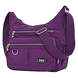 JiaYou Women Nylon Croosbody Bag Casual Hobo Bag fit for Shooping Travel(Purple,6 Liters)