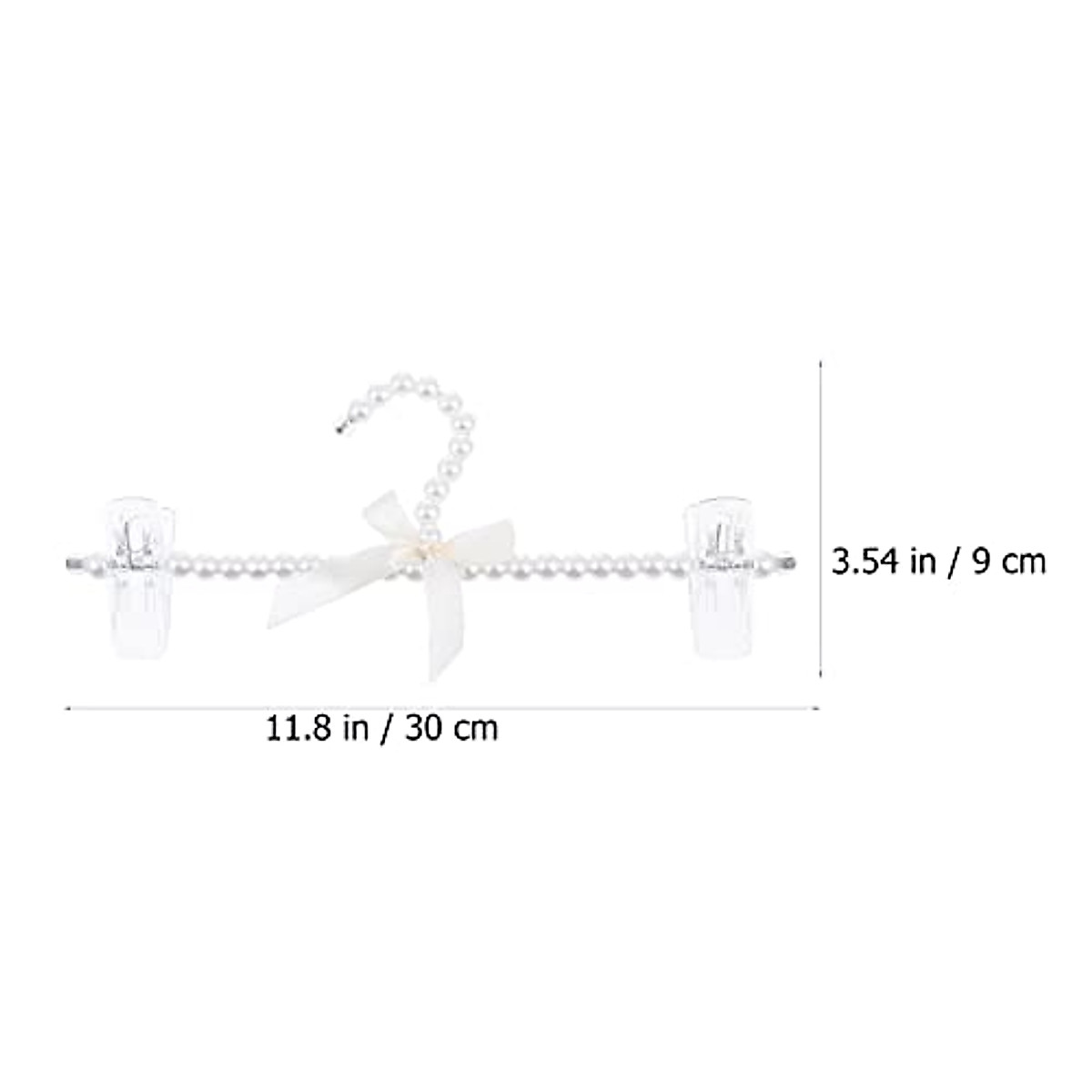 LUOZZY 2 Pcs Artificial Pearl Hangers Pearl Pants Hangers Plastic Bowknot Clothes Rack with Clip for Trousers Jeans Skirts