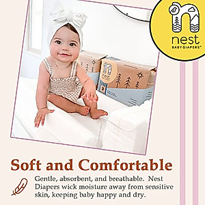 Nest Baby Diapers, Size 2, 11-18 lbs. (30 Count) Disposable Premium Diapers for Babies, Gentle Plant-Based Materials, Fragrance-Free