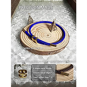 PPbuky Steel Bracelet Link, Adjustable H-shape Wire Rope Bracelet, Lucky Jewelry with Titanium Buckle for Birthday, Valentine's, Graduation, Fashion Gift for Women, Men, Lovers, Friends, Red