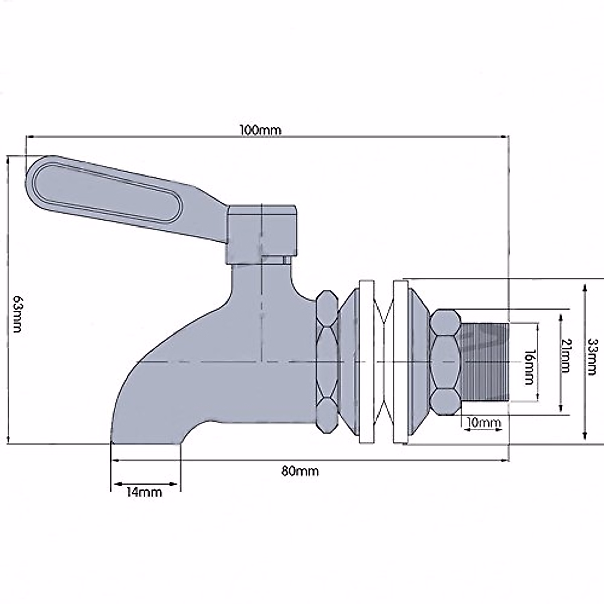 ProMaker Stainless Steel Beverage Dispenser Replacement Faucet Tap Spigot for Homebrew Barrel Fermenter Wine Beer Beverage Juice Dispenser Spigot (Beverage Dispenser)