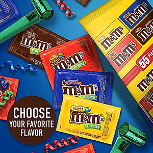 M&M'S Original, Peanut, Peanut Butter & Caramel Fun Size Bulk Easter Chocolate Candy, 30.35 oz, 55 ct, Bag