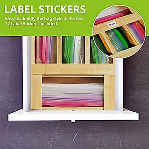 BulkPanda Ziplock Bag Storage Organizer for Drawer, Food Sandwich Bag Storage Organizer Dispenser Compatible with Gallon, Quart, Sandwich and Snack Variety Size Bag (Set of 4 )