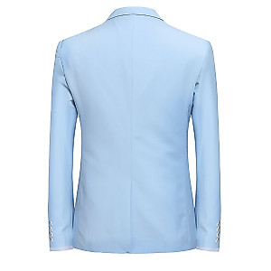 Slim Fit 2 Piece Suit For Men One Button Casual/Formal/Wedding Tuxedo,Small,Light Blue