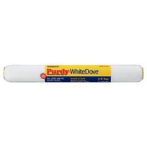 18” x 3/8” Nap Purdy 144670182 White Dove Roller Cover, Dralon