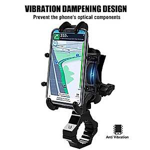 ZIDIYORUO Anti-Vibration Phone Holder for UTV/SXS Off-Road Riding, One Hand Operation Aluminum Heavy Duty Cell Phone Mount, Easy Install iPhones or 4.7"-7.1" Cell Phones on 1.75"-2" Roll Cage