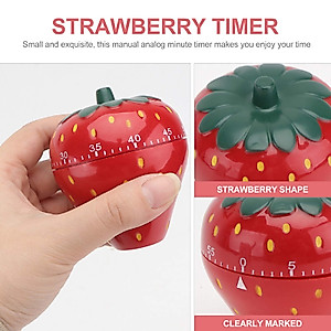 Cabilock Rotating Alarm Timer Cooking Timer Mechanical 1pc Strawberry Timer Boiled Eggs Clock Plastic Outside to Rotate Digital Clocks Egg Decorating