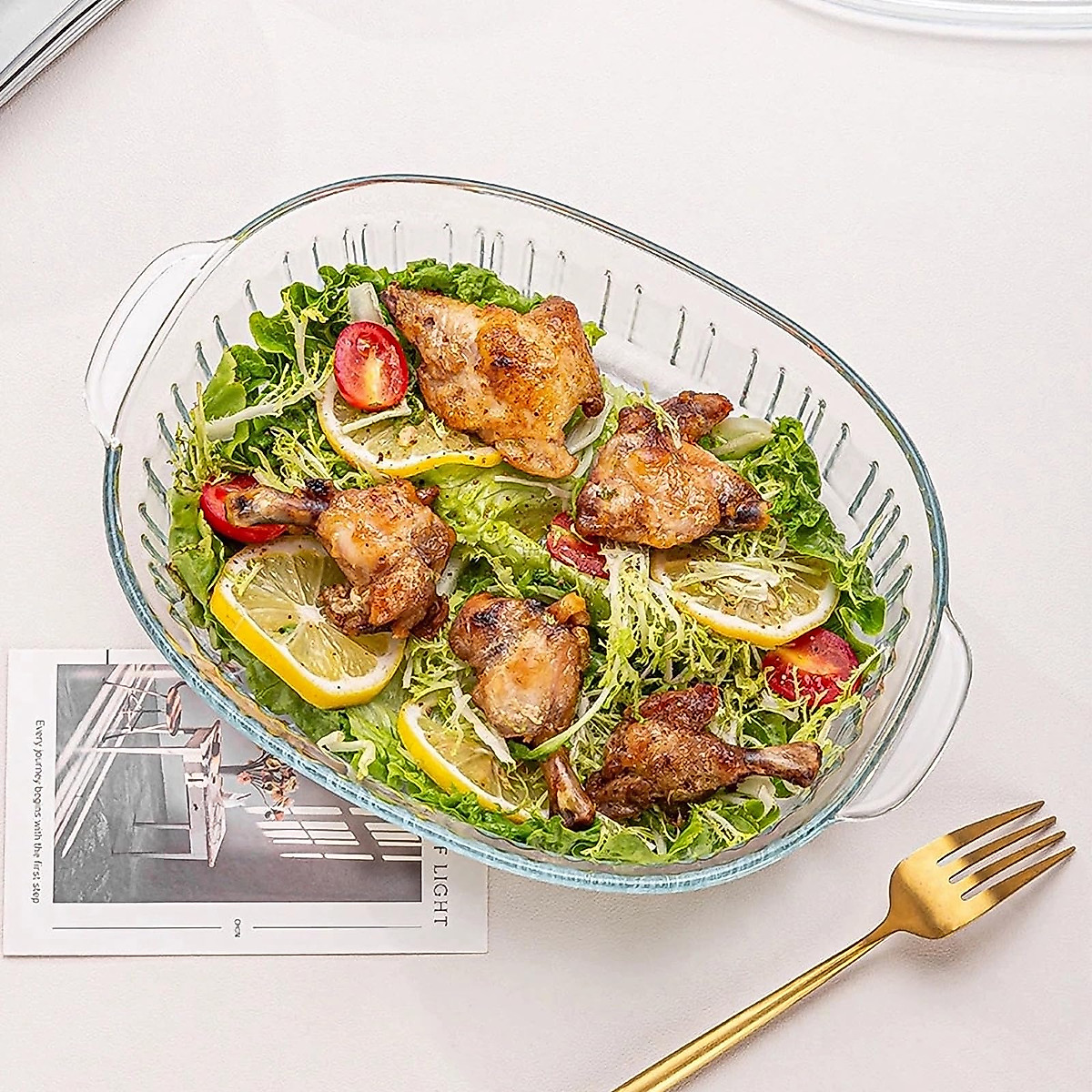 M MCIRCO 4-Piece Glass Casserole Baking Dish, Set of 2 Casseroles With Glass Lids, 1.9 Qt and 3 Qt