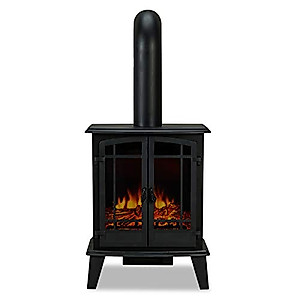 Real Flame Foster Stove Electric Fireplace - Freestanding with Adjustable Thermostat, Auto Shut-Off