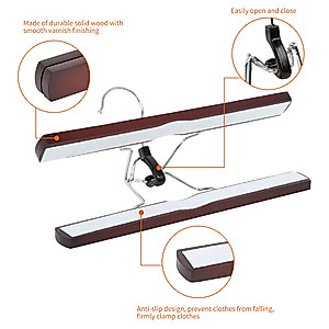 Amazon Basics Wooden Pants Hangers - Cherry, 10-Pack