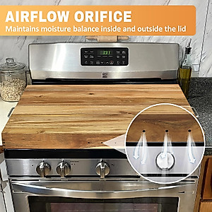 GASHELL Gas Stove Cover with Handles, Multiple Wood Stove Top Cover Board for Gas Stove(Acacia)